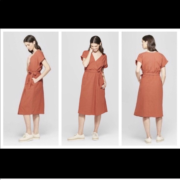 Universal Thread | Dresses | Universal Thread Faux Wrap Orange Dress ...